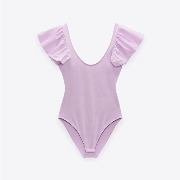 Zara | Tops | Zara Ruffle Sleeve Bodysuit | Poshmark